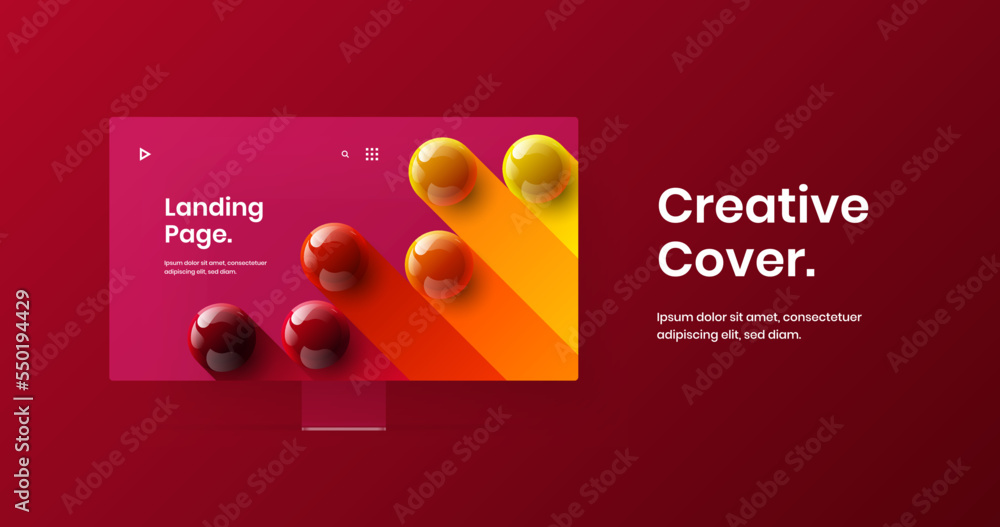 Amazing computer display mockup web project layout. Modern banner ...