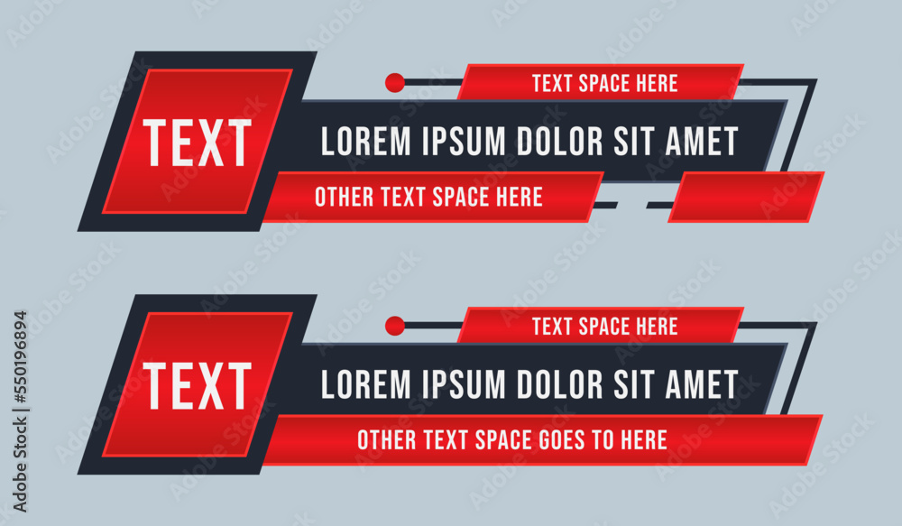 Editable modern Lower third set Header title set template design for ...