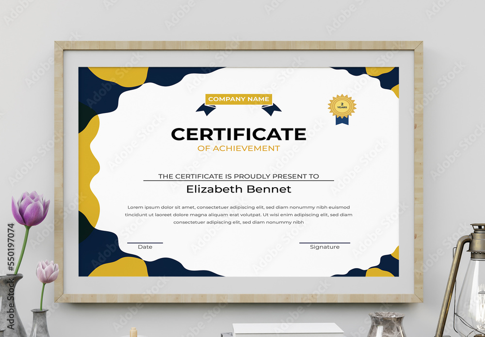 Simple Certificate Layout Stock Template | Adobe Stock
