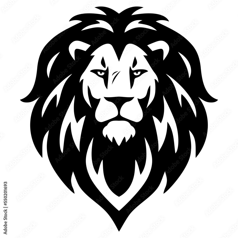 Lion Head Scar Logo Vector Illustration Mascot Design Stock Vector ...