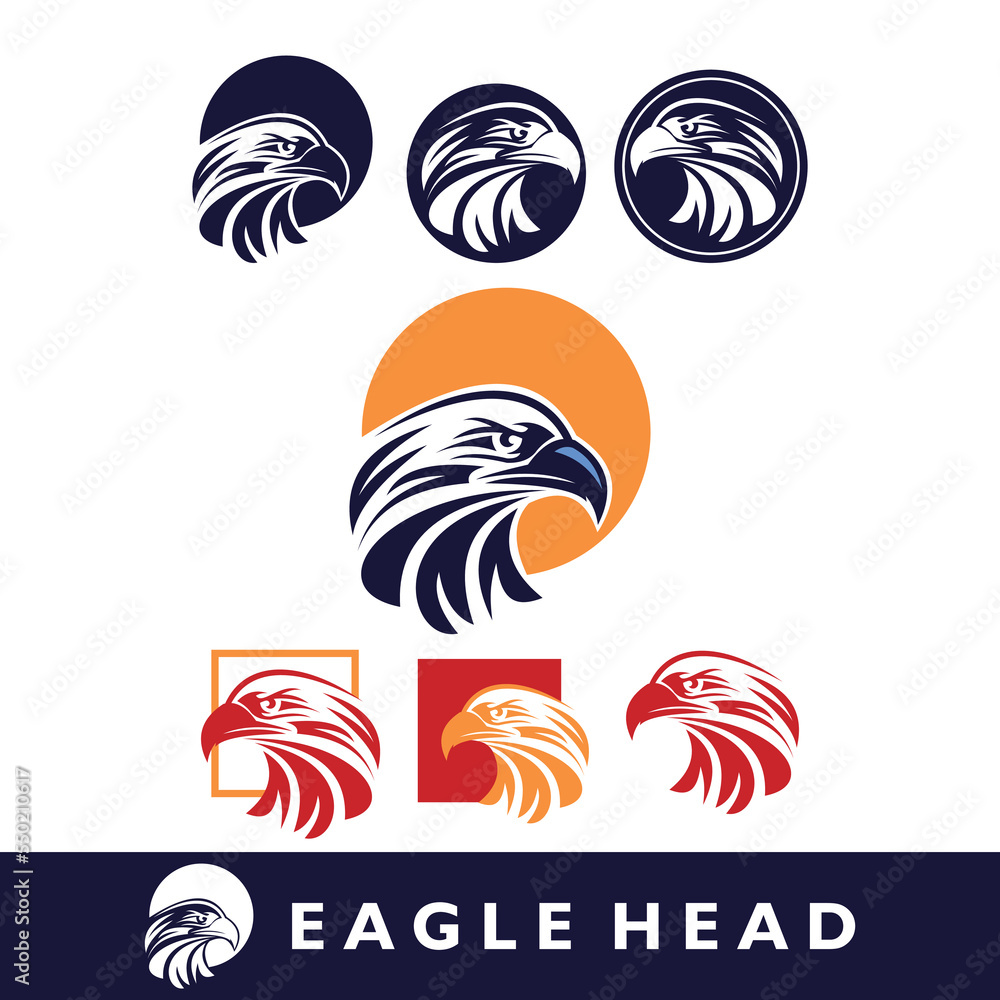brave simple eagle logo, silhouette of great hawk head vector ...