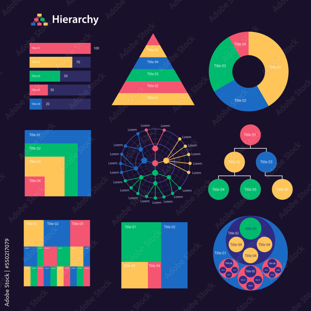 Grafika wektorowa Stock: Hierarchy infographic chart design template ...