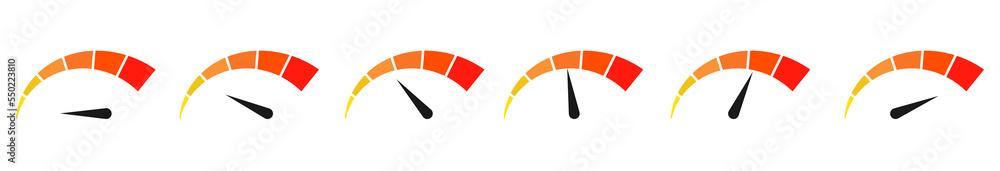 Vector image of the speedometer. The concept of speed. Measuring ...