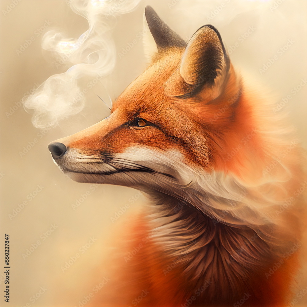 Stunning photorealistic side profile portrait of red fox, generated by ...