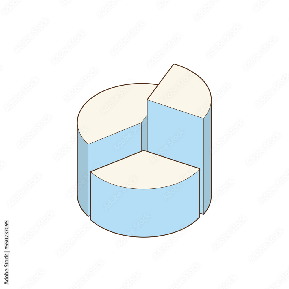 Donuts, Pie chart icons, isolated on the background. 3d, Isometric ...