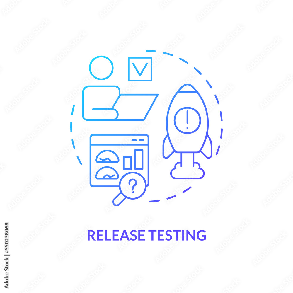 Release Testing Blue Gradient Concept Icon Software Development Product Launch Management