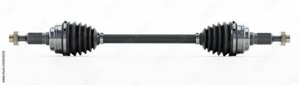 Car front axle shaft isolated on white background. 3D illustration ...