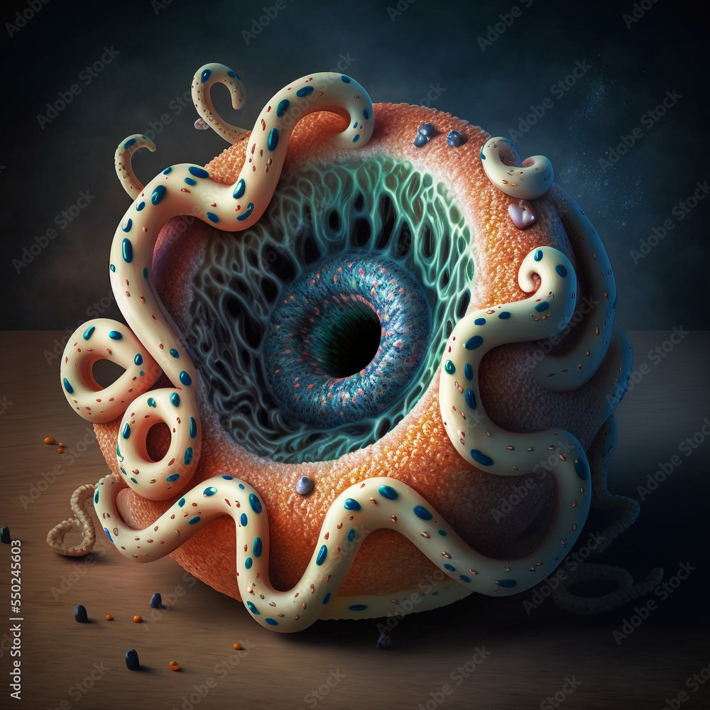 Spooky alien doughnut with wormhole - Created with Midjourney and ...