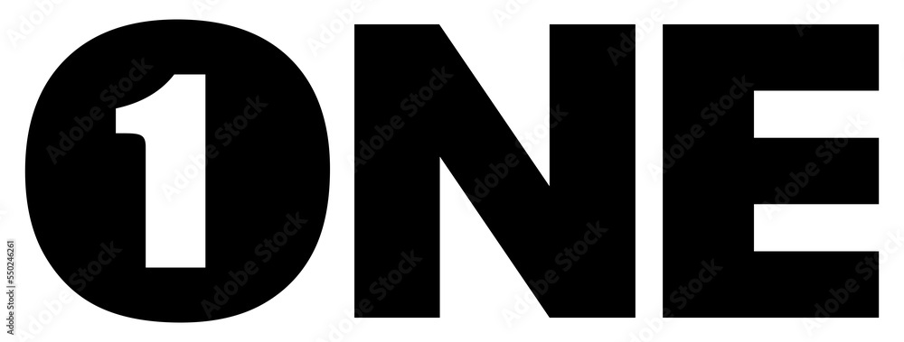 'ONE' Expression Lettering Illustration for Logo, Art Illustration ...