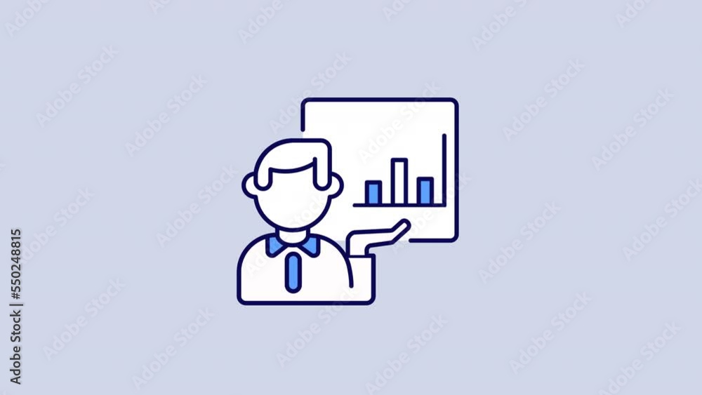 Vidéo Stock Animated business report color icon. Commercial growth ...