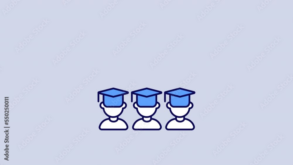 Animated online lecture color icon. Studying on internet. Education ...