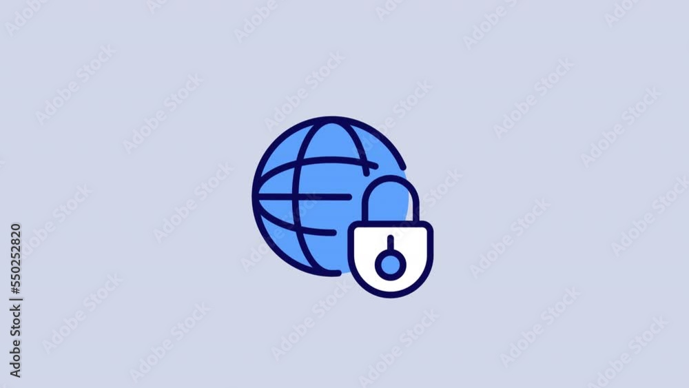 Animated cyber security color icon. Internet network safety. Safe connection. Seamless loop HD ...