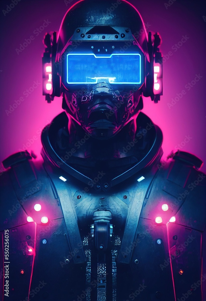 A fictional person, not based on a real person. Portrait of a sci-fi ...