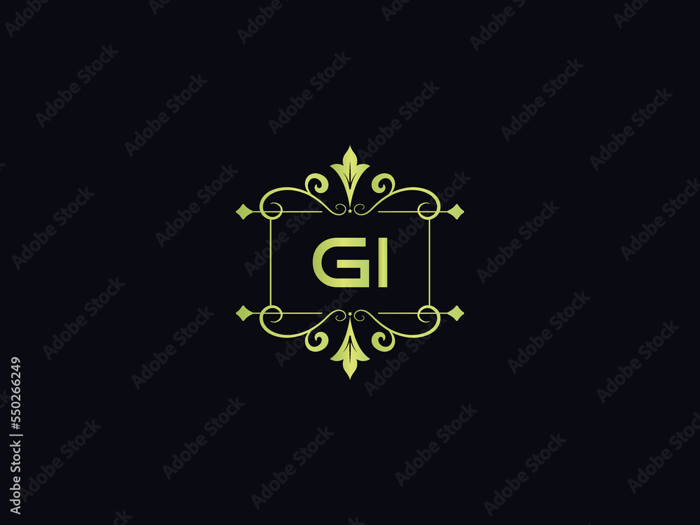 Vetor de Minimal GI Logo Icon, Creative Gi ig Luxury Letter Logo For ...