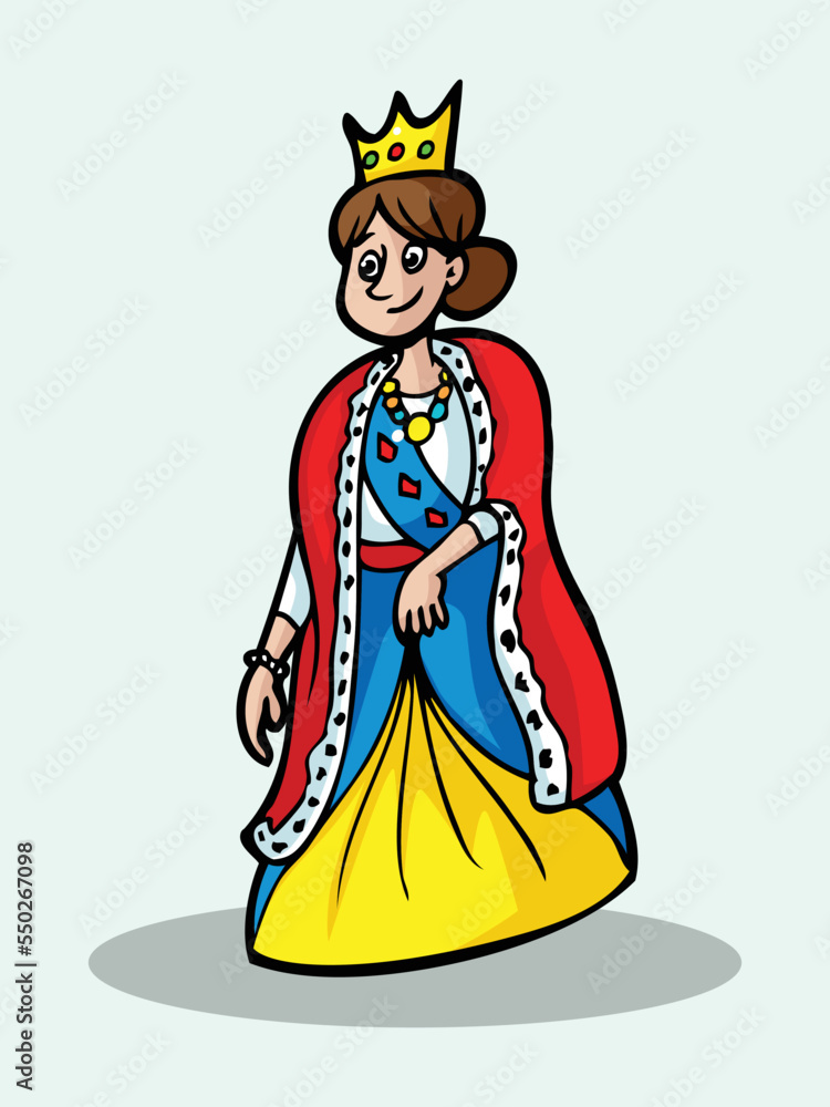Simple queen cartoon vector pro illustration Stock Vector | Adobe Stock