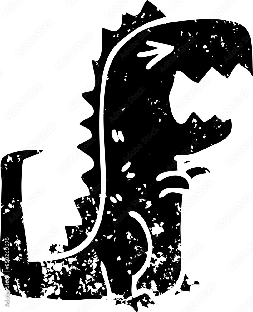 line drawing cartoon roaring t rex Stock Vector | Adobe Stock