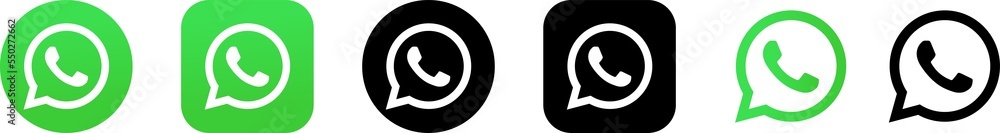 Set of whatsapp vector icons on transparent background. Set of whatsapp ...