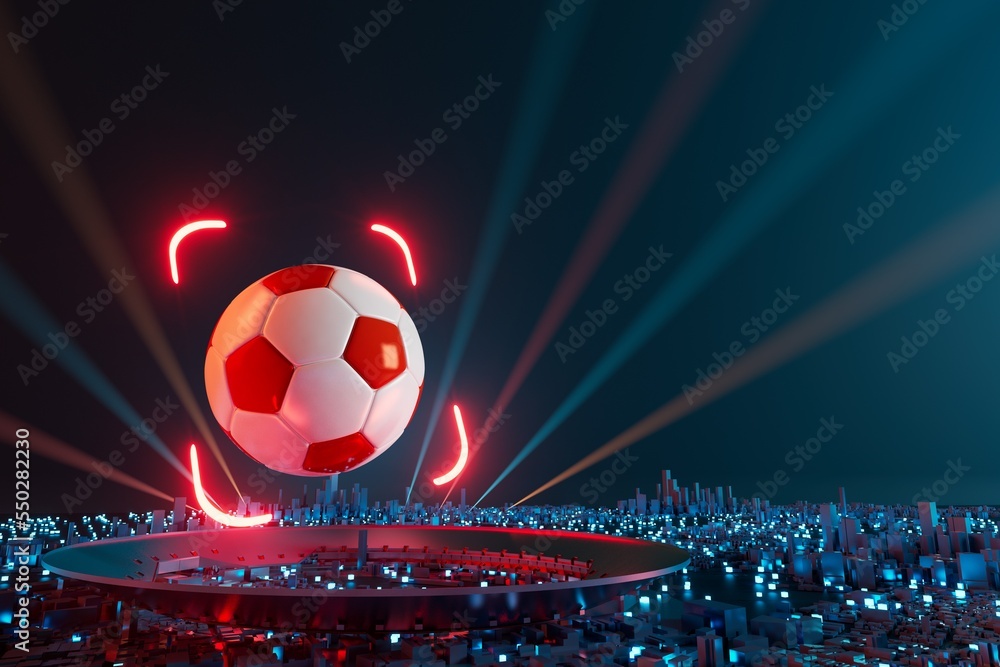 3d football object design. realistic rendering. abstract futuristic ...