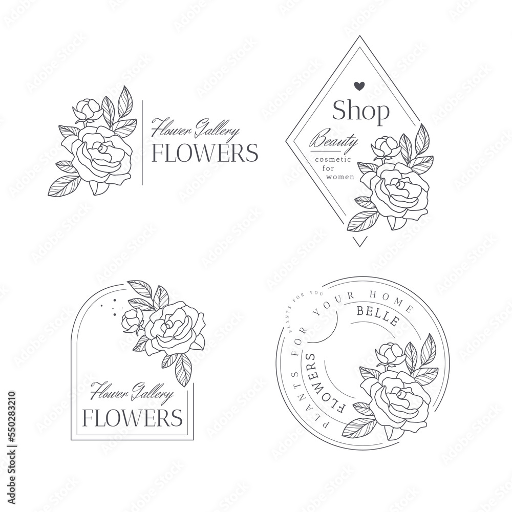 Photo & Art Print Vector set flowers logos templates, lubashka