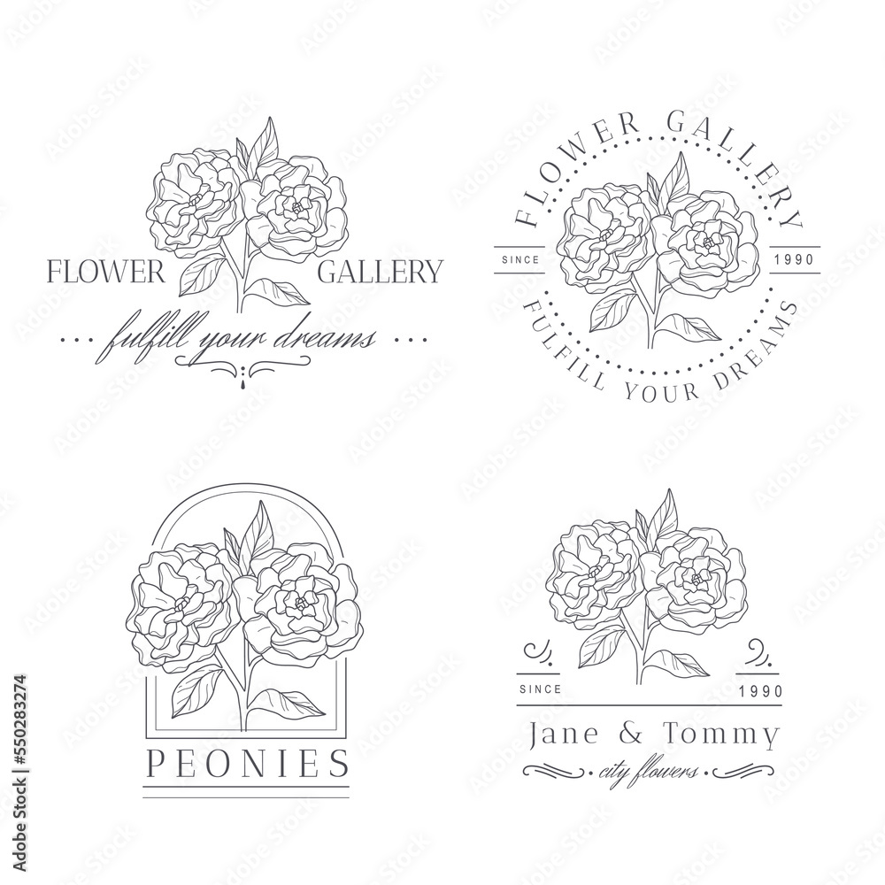 Poster Vector set flowers logos templates – Wall Art | UkPosters