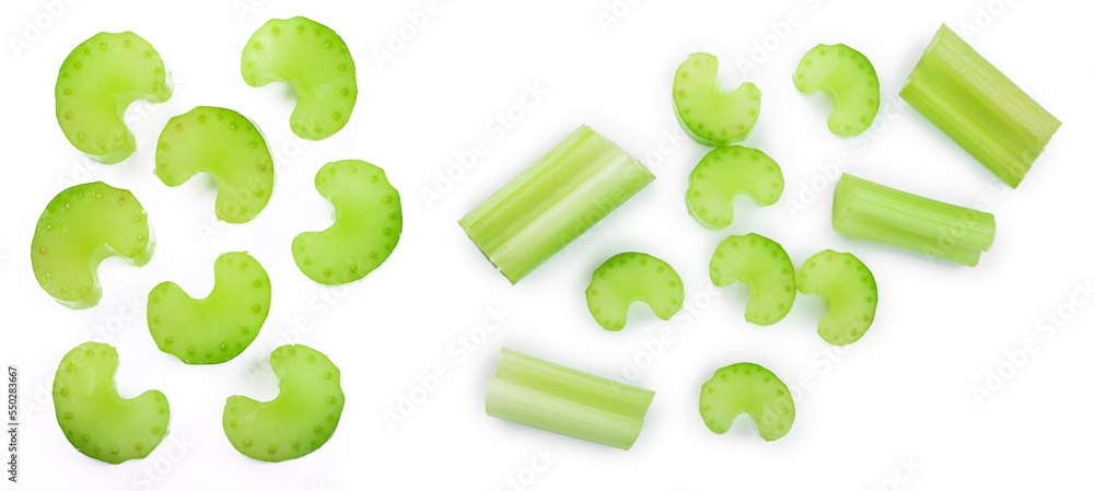 fresh celery isolated on white background with copy space for your text ...