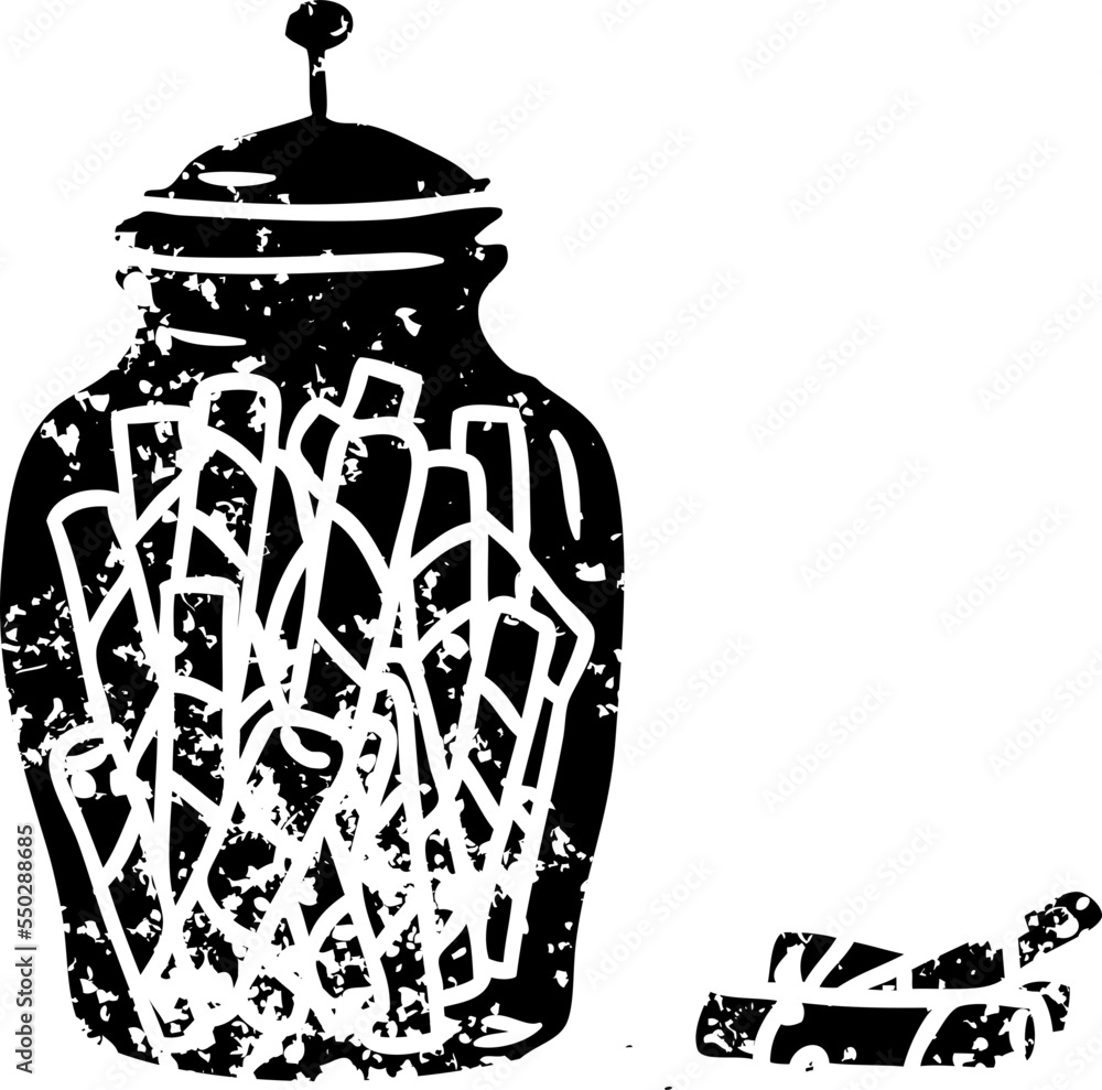 line drawing of a traditional candy sticks in jar Stock Vector | Adobe ...