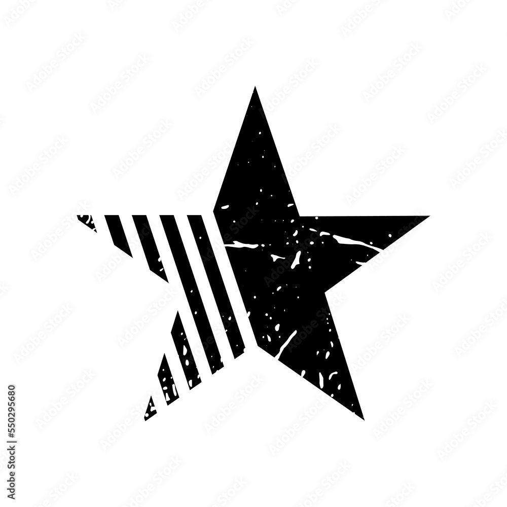 Old shabby Star icon. Star symbol in Grunge texture. Old shabby symbol ...