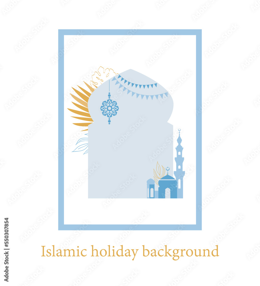 Islamic background for inscriptions. Muslim postcard template ...