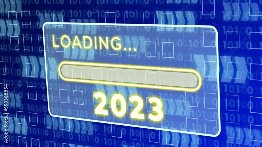 2023 loading Animation with digital background. 2023 digital footage ...
