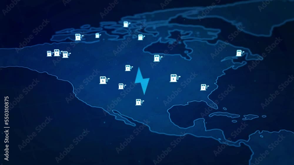 Electric charging station icon location on smart navigation app for EV ...
