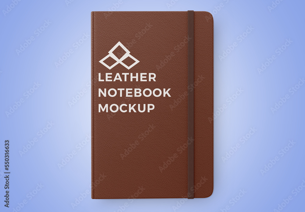 Notebook With Leather Cover Mockup Stock Template | Adobe Stock