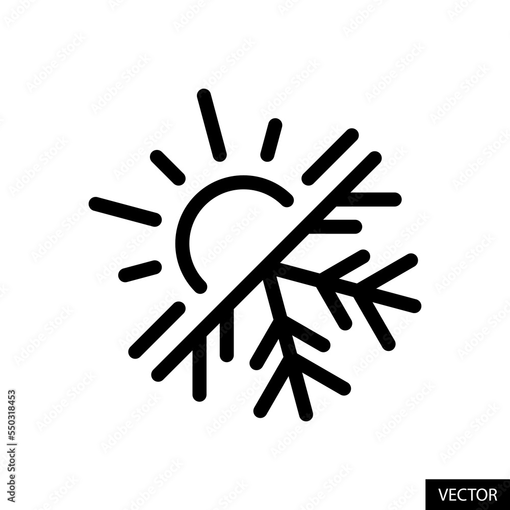 Vektorová grafika „Hot and cold temperature symbol, Sun and Snowflake ...