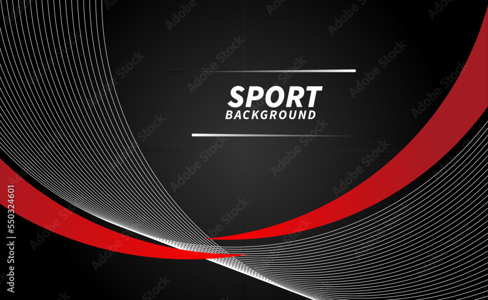 Sport background in black and red geometric shape Stock Vector | Adobe ...
