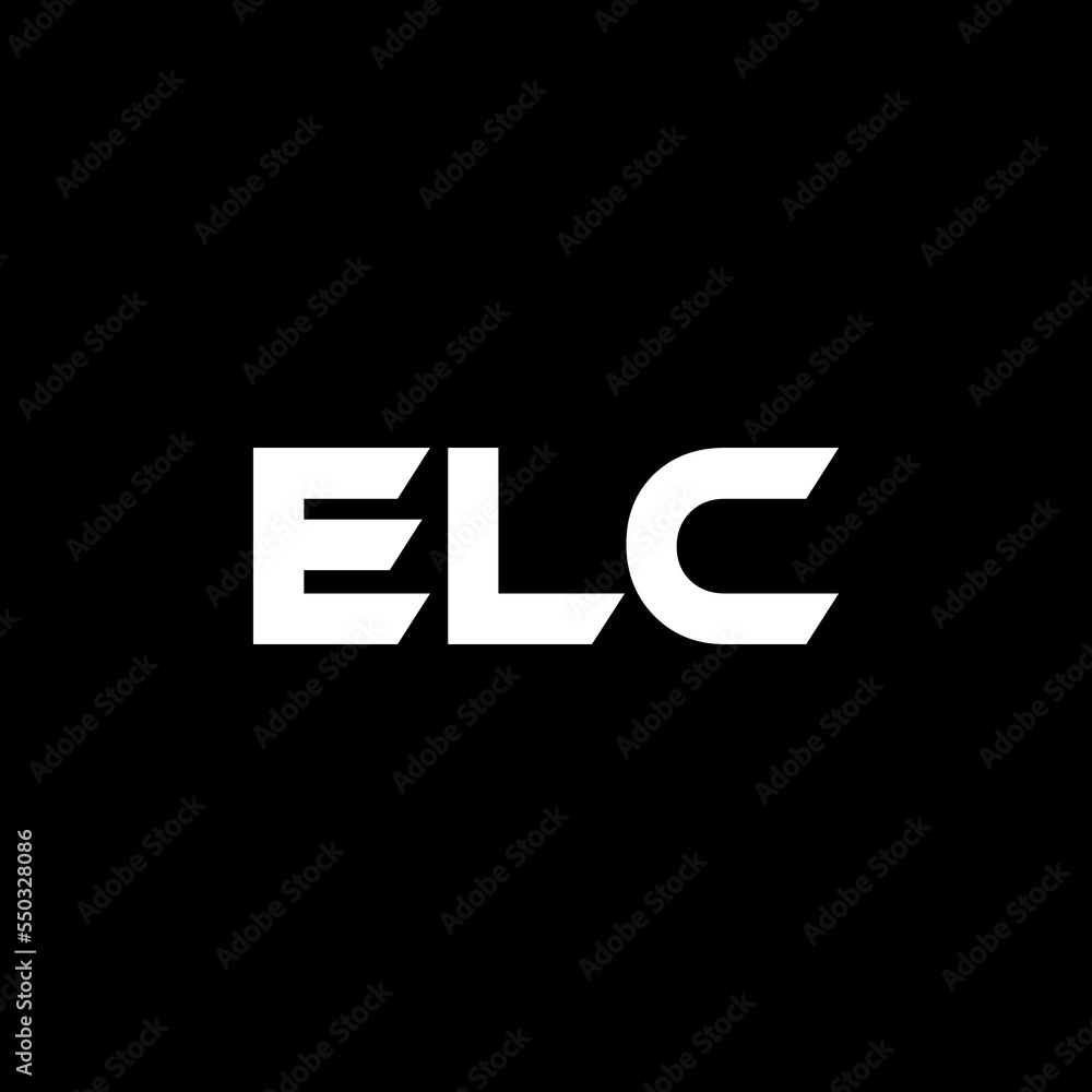 ELC letter logo design with black background in illustrator, vector ...