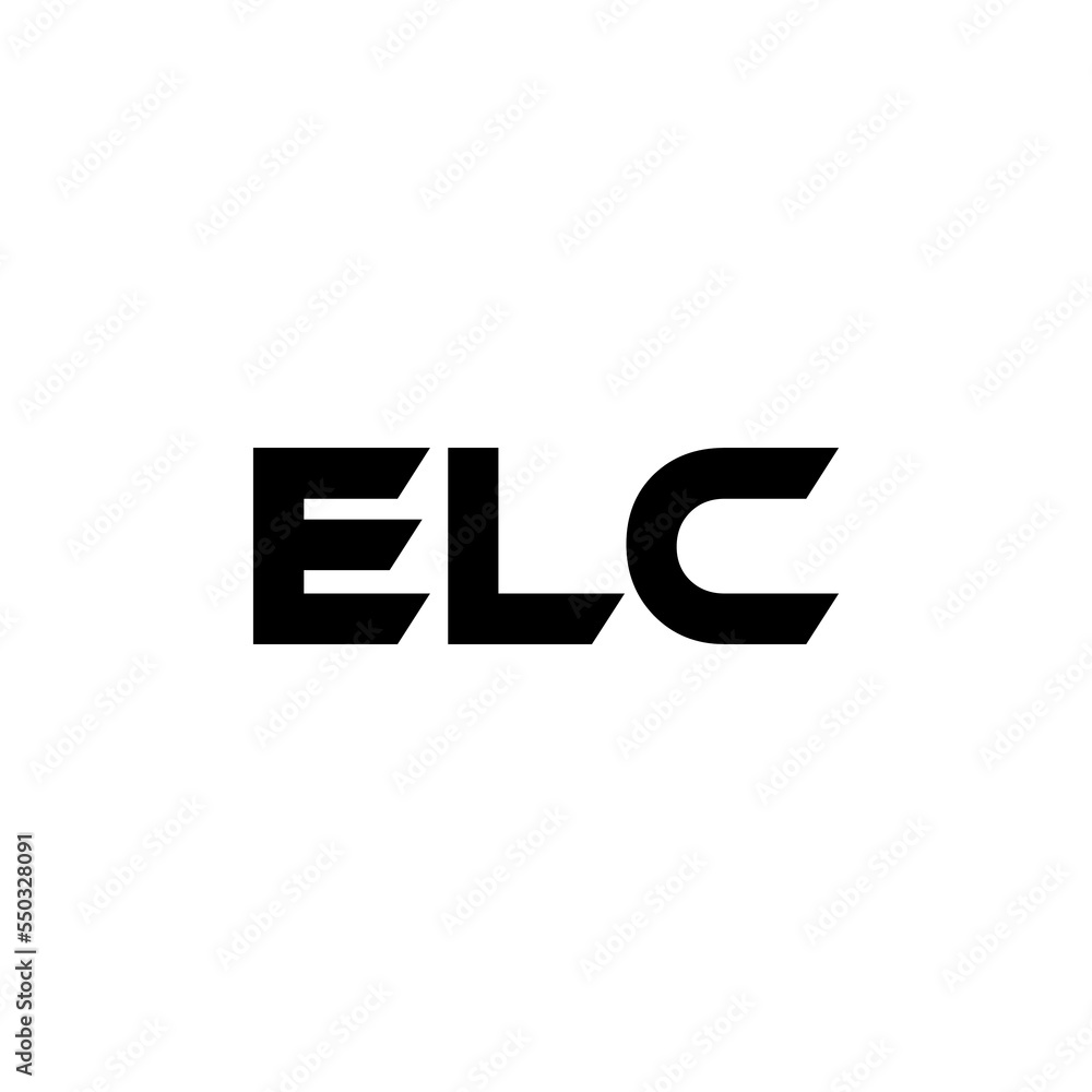 ELC letter logo design with white background in illustrator, vector ...