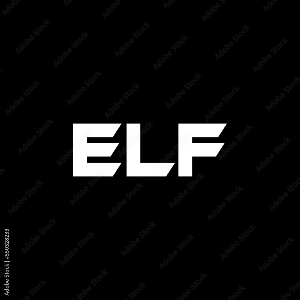 ELF letter logo design with black background in illustrator, vector ...