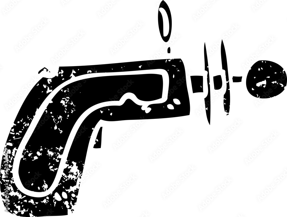 line drawing cartoon ray gun Stock Vector | Adobe Stock