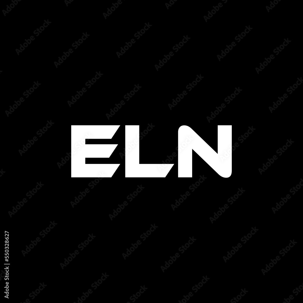 ELN letter logo design with black background in illustrator, vector ...