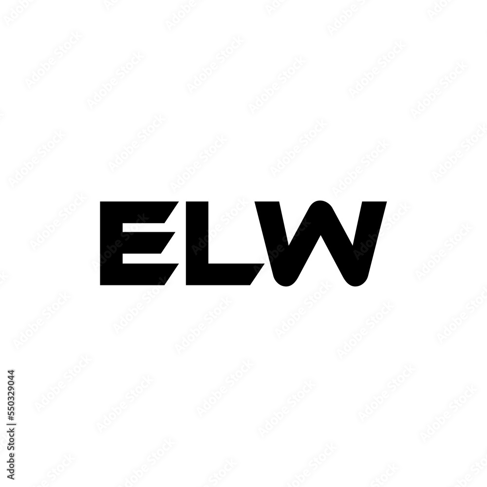 ELW letter logo design with white background in illustrator, vector ...