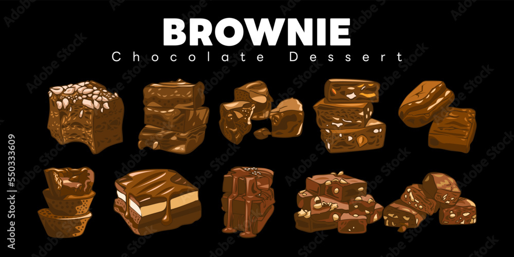 brownies vector set collection graphic clipart design Stock Vector ...