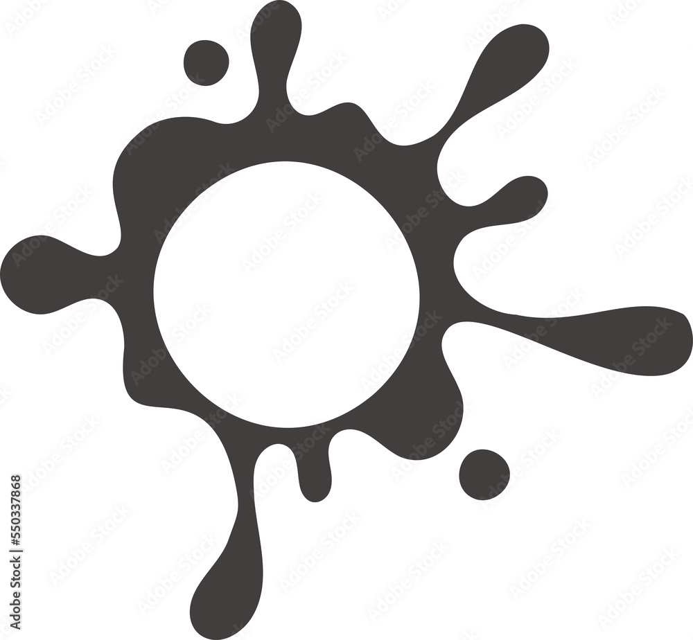 Cartoon drops, splashes and splatters. Stain of paint and ink with ...