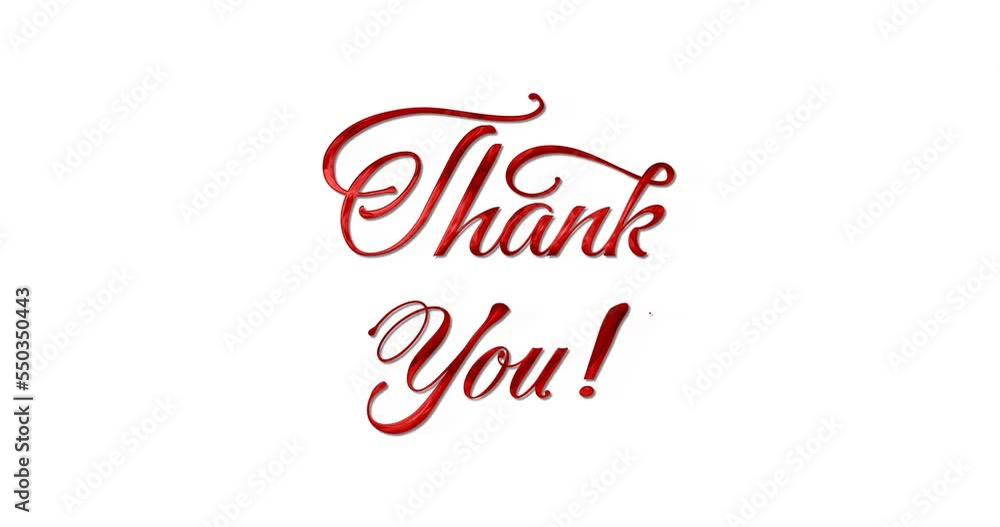 Animated Thank you text lettering motion graphic. Two ink drops writing ...