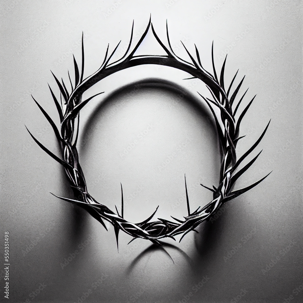 Rendering of circular crown of thorns worn by Jesus during his ...
