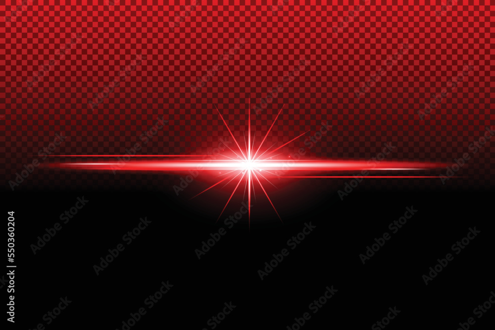 Red glowing sun light effect with realistic line Stock Vector | Adobe Stock