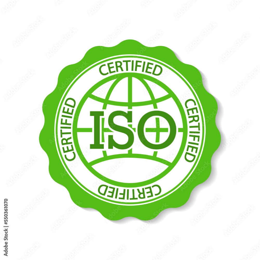 Vektorová grafika „ISO stamp. Icon of certified, standard and ...