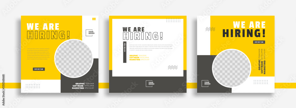 We are hiring job vacancy social media post banner design template with ...