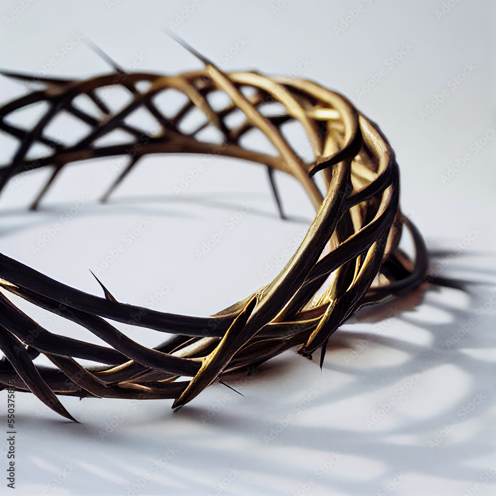 Rendering of crown of thorns similar to the one Jesus wore at his ...