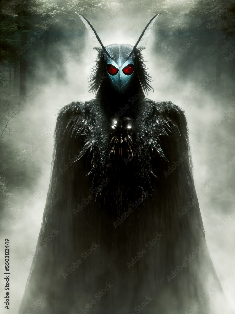 The Mothman is a cryptid with glowing red eyes. This legendary creature of folklore was reported ...