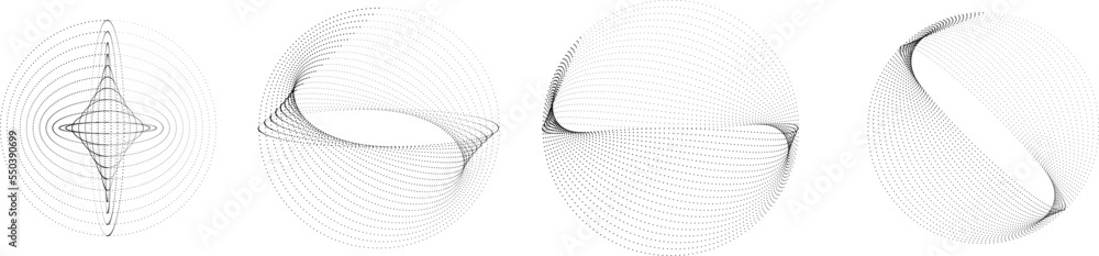 Abstract oval Lines Background with geometric circles . Vector rotating ...