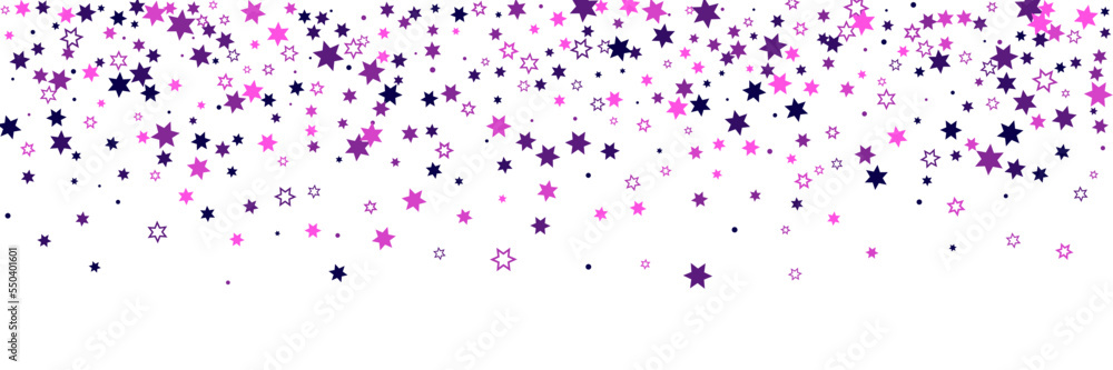Falling confetti stars. Blue and pink stars on a white background ...